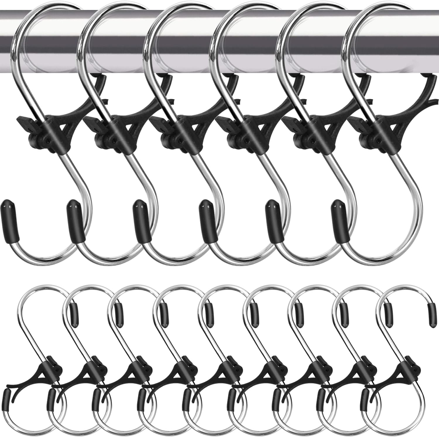 Amazon.com: CTOHN 15 Pack S Hooks Stainless Steel with Safety Buckle ...