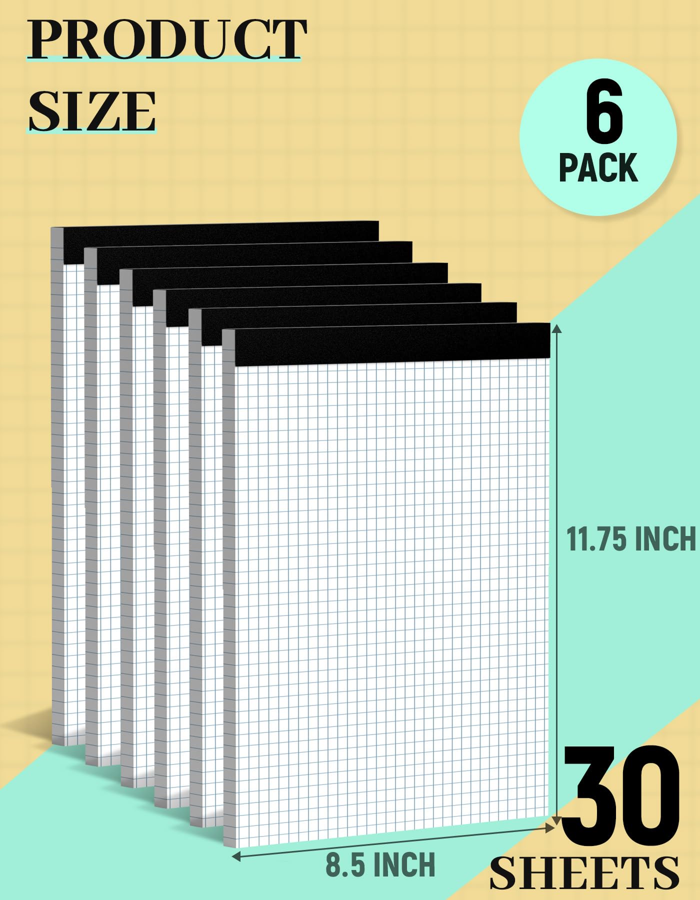 Snapklik.com : Graph Paper 8.5 X 11, 6 Pack, 4x4 Graph Ruled, Grid Paper 8-1/2 X 11, Blueprint ...