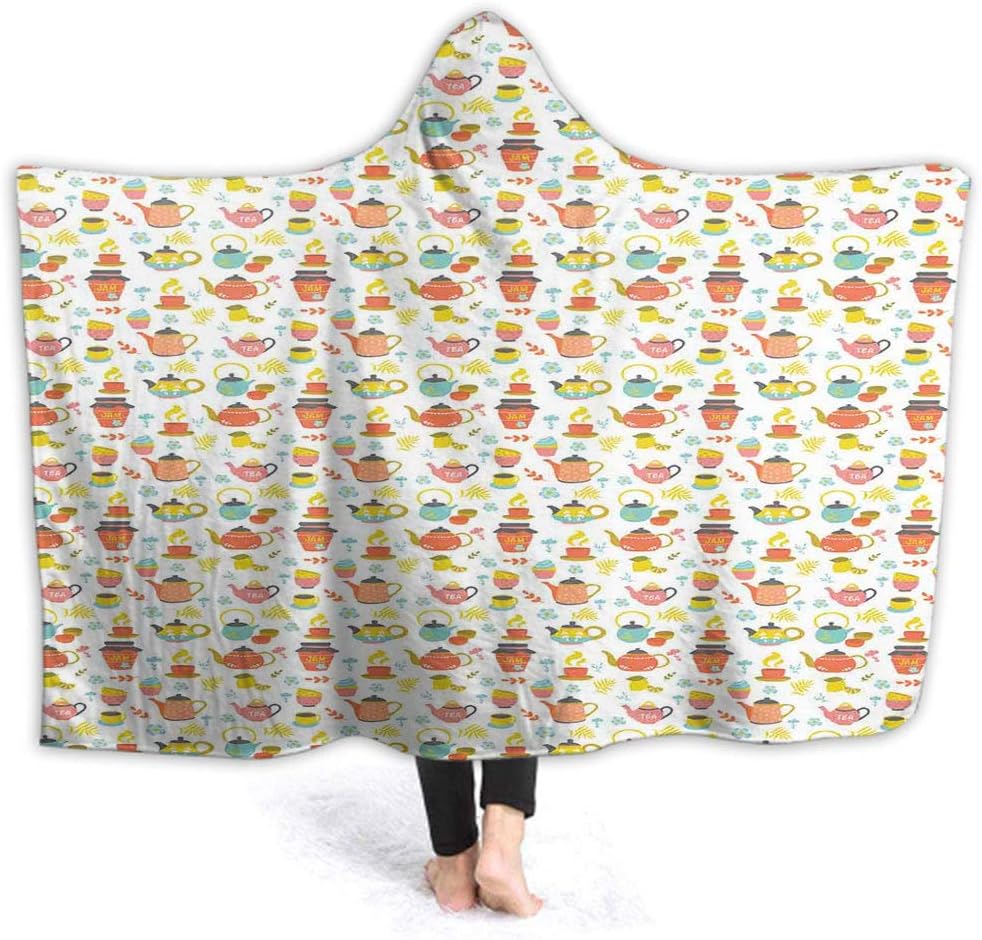 Amazon.com: Wearable Hood Throw Blankets Wrap Kitchen Bakery Theme Pots ...