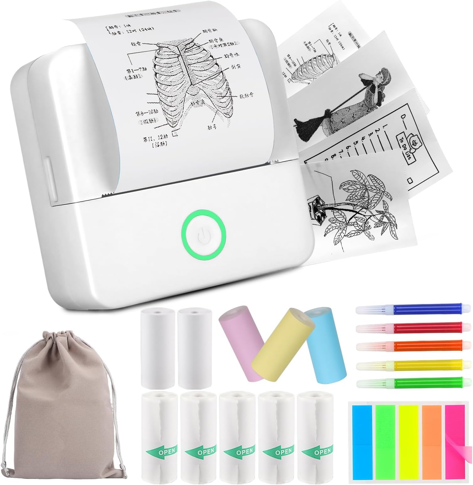 Phomemo Mini Printer, Sticker Printer T02, Mini Thermal Photo Printer ...