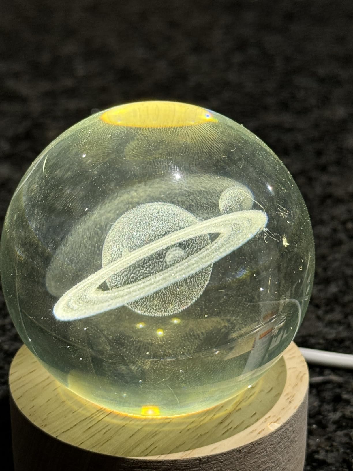 3D Solar System Crystal Ball Night Light Ball Projection Lamp Planet ...