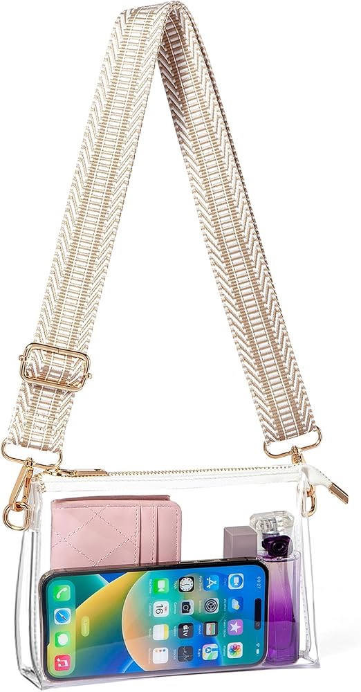 Clear Purse for Women Stadium Approved, Small Clear Crossbody Bag ...