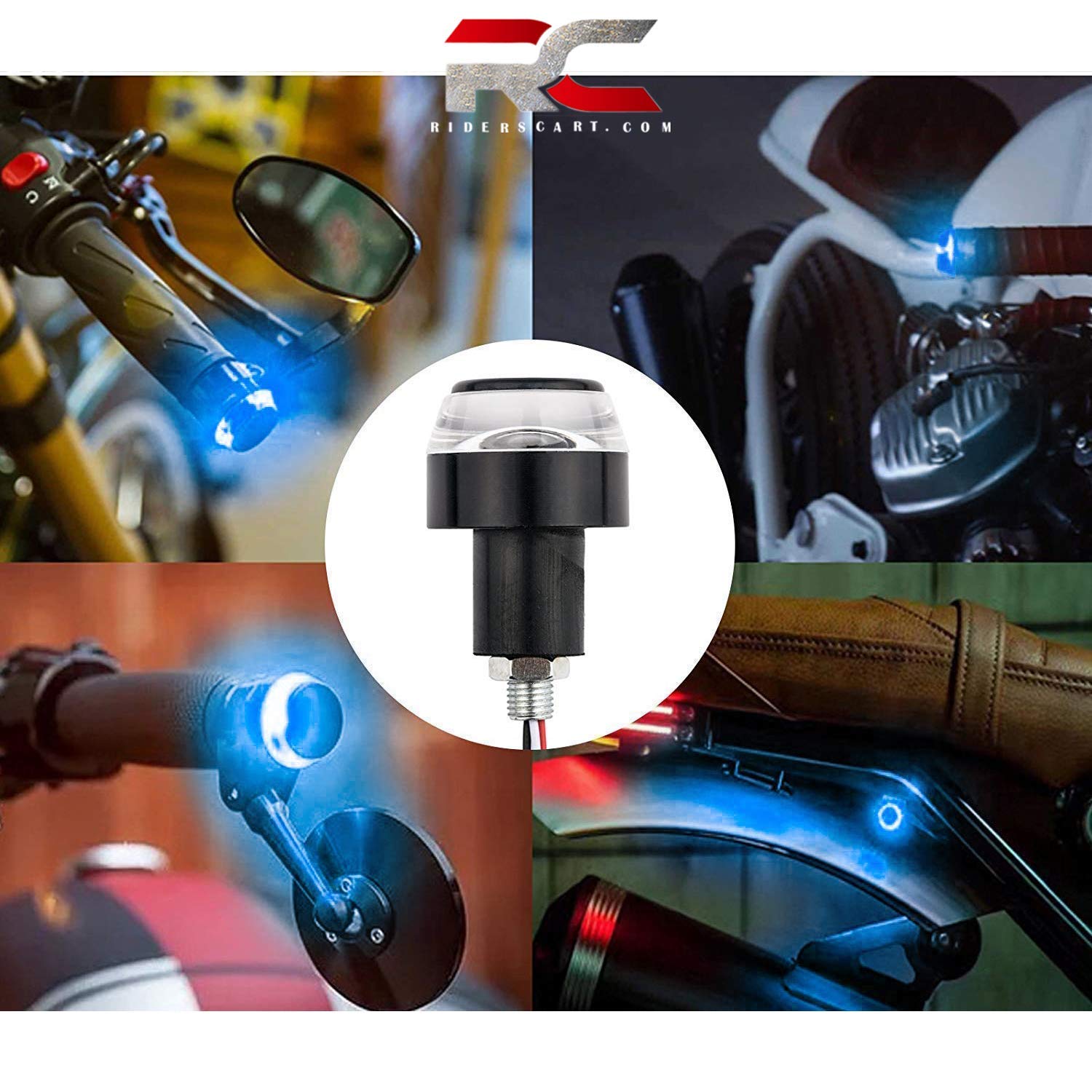RIDERSCART Motorcycle Handlebar Turn Signal LED Light Indicator, Color ...