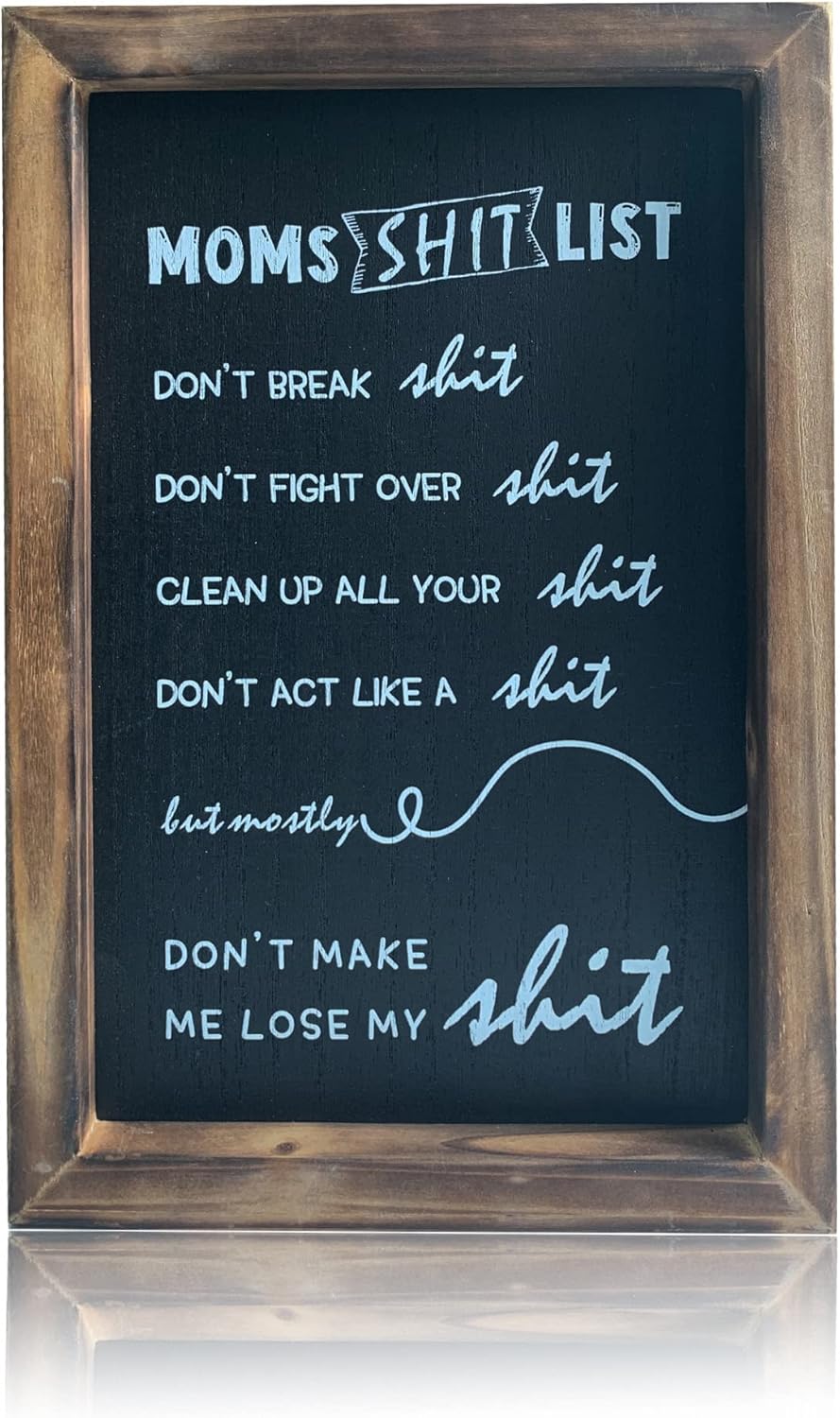 Amazon.com: Flush Only Toilet Paper Sign (Mom's Shit List) : Home & Kitchen