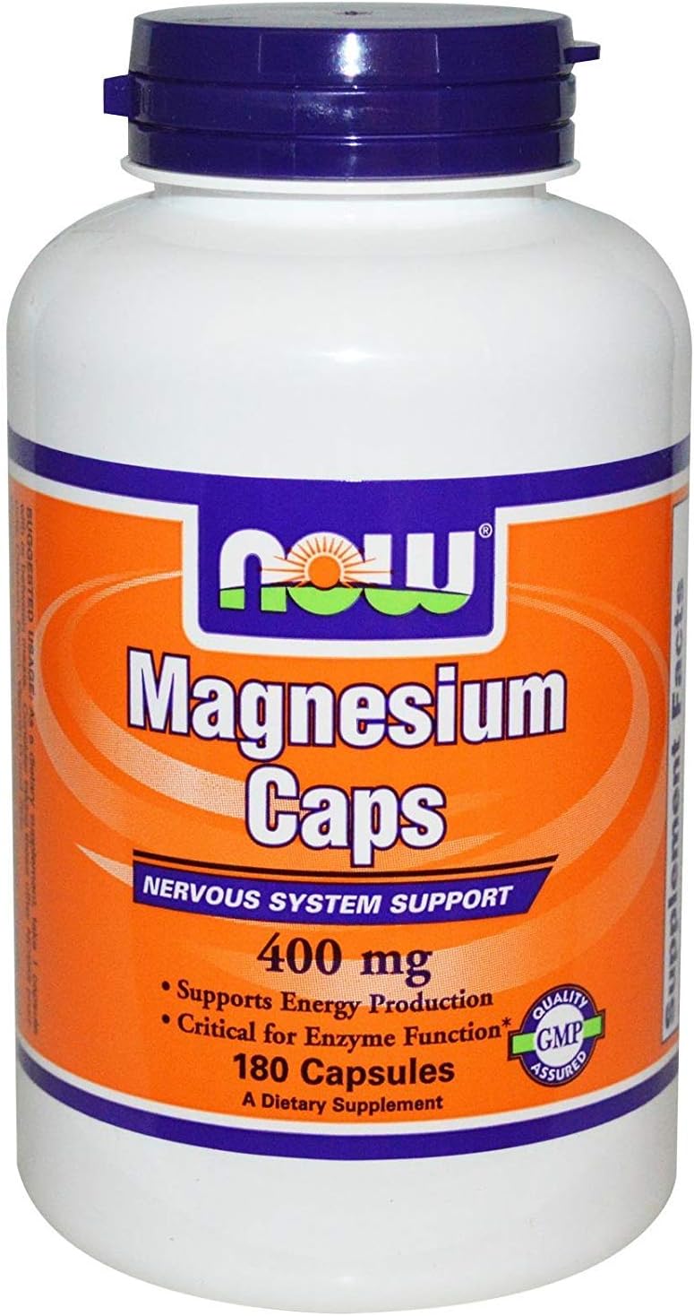 Amazon.com: NOW Foods Magnesium Capsules, 180 Capsules / 400mg (Pack of ...