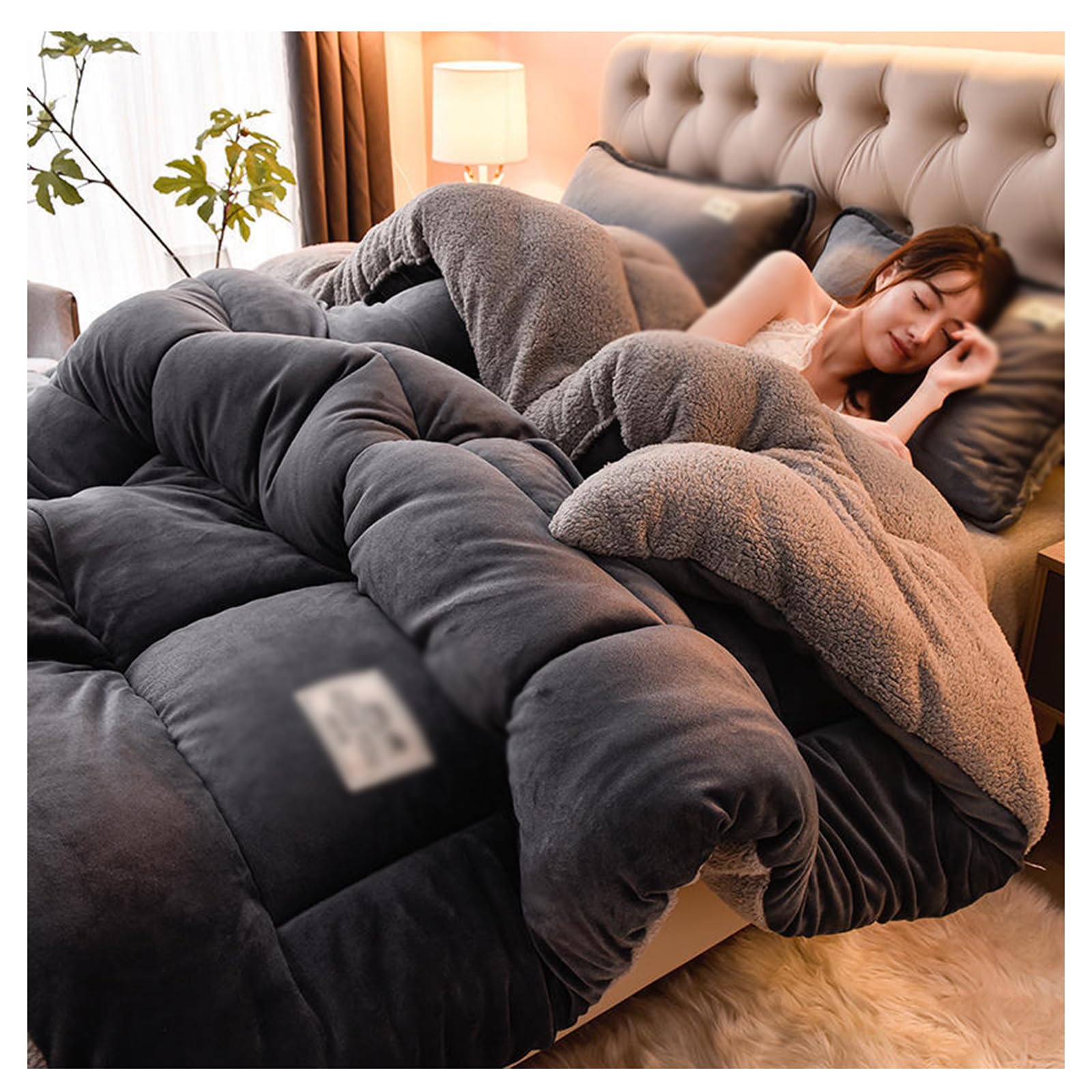 Amazon.com: SayfuR Winter Quilt Lamb Velvet Fabric Duvet, Lamb Velvet ...