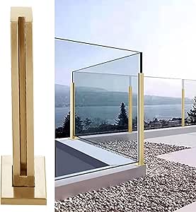 Amazon.co.jp: Handrail Posts Gold Deck Glass Railing Railing Post ...
