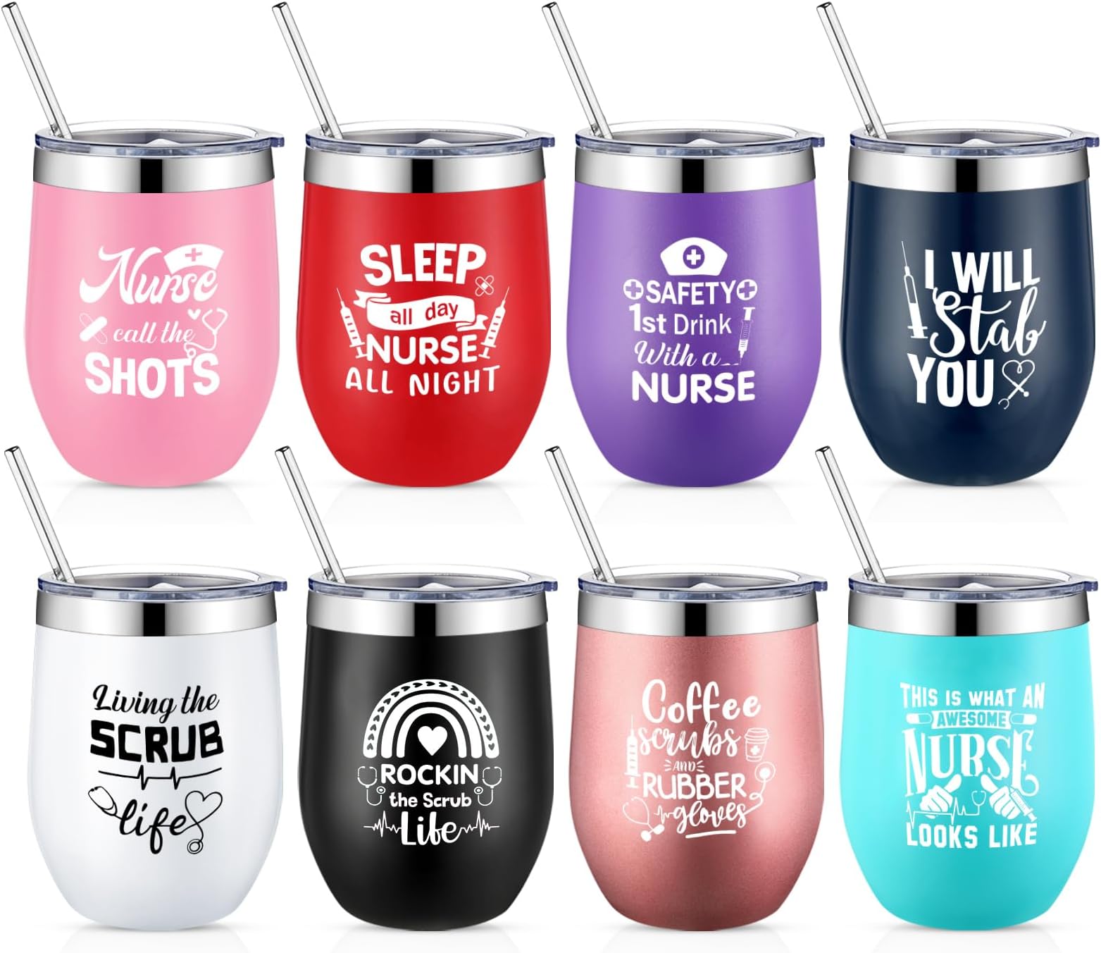 Amazon.com: Jiaazerd Nurse Tumbler 40 oz for Women,Nurse Water Bottle ...