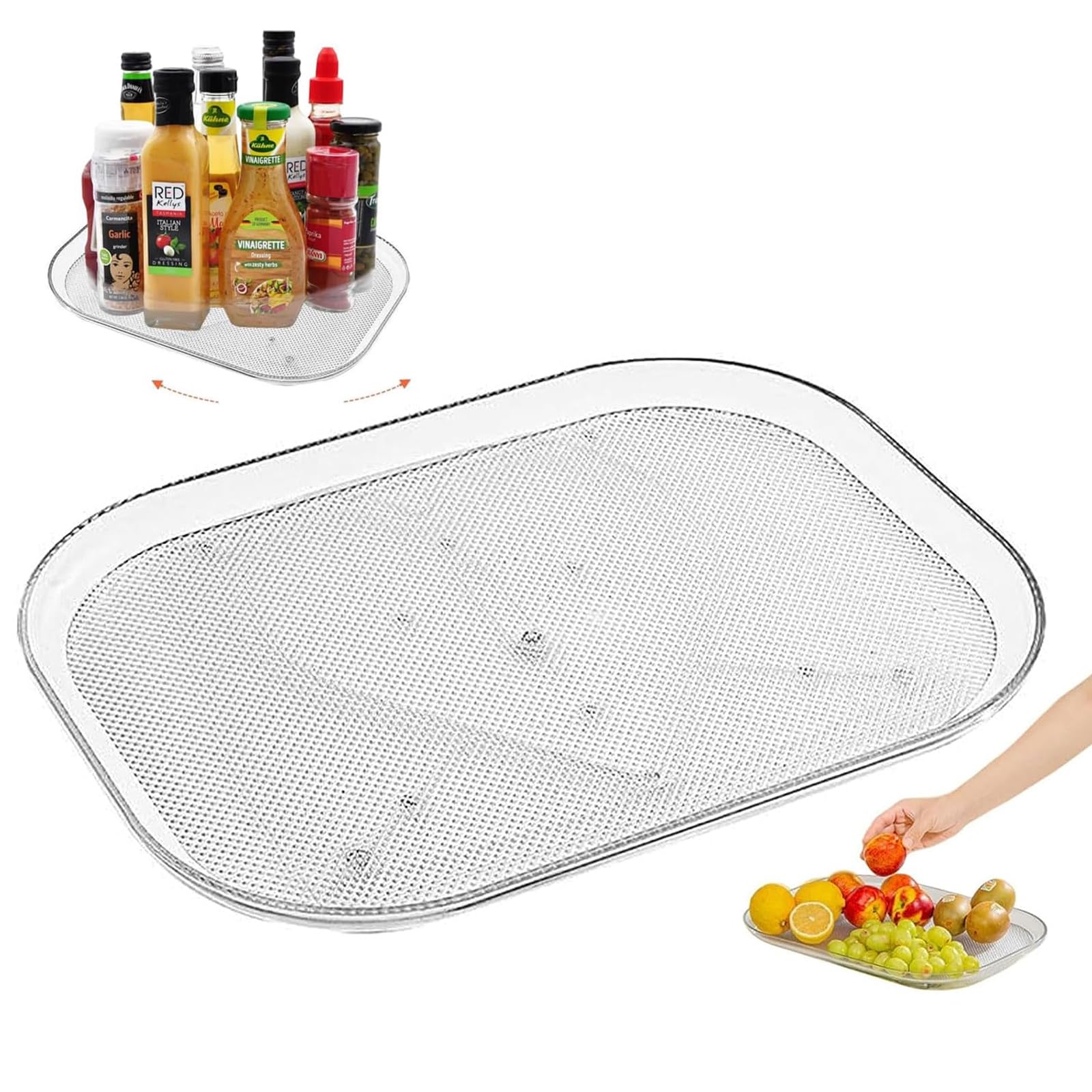 Square Lazy Susan for Refrigerator,Clear Turntable Organizer,Rotating ...