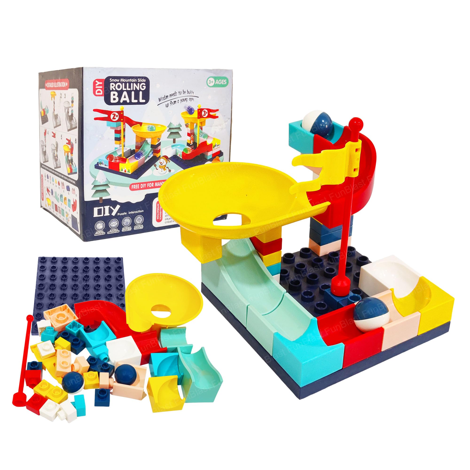 FunBlast Ball Drop Rolling Toy for Baby - 2 in 1 DIY Rolling Ball Toys ...