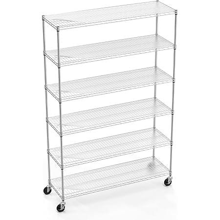 Amazon.com: 6000lbs Capacity 6 Tier NSF Metal Shelf Wire Shelving Unit ...