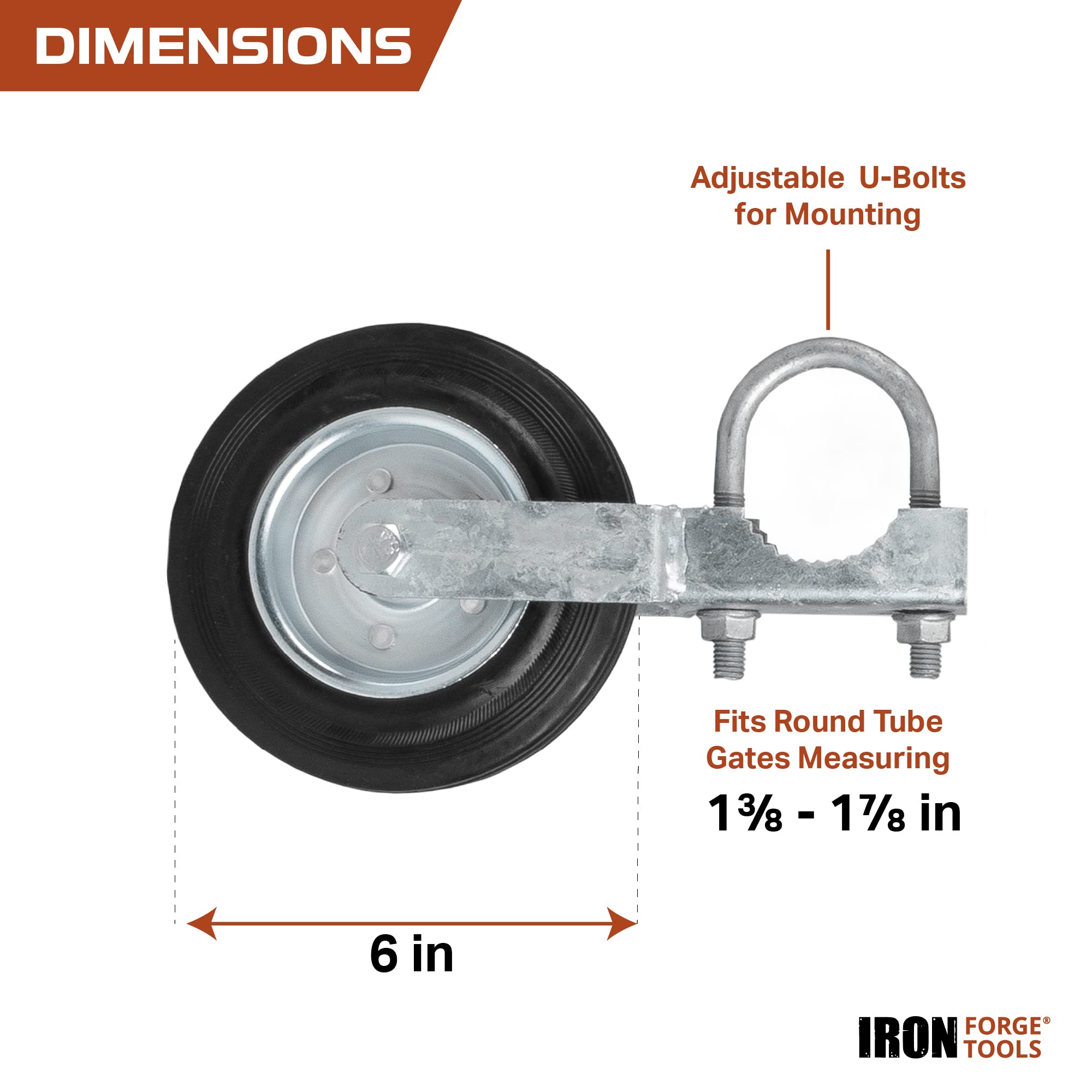 Snapklik.com : Iron Forge Tools Fence Gate Wheel For Metal Swing Gates ...