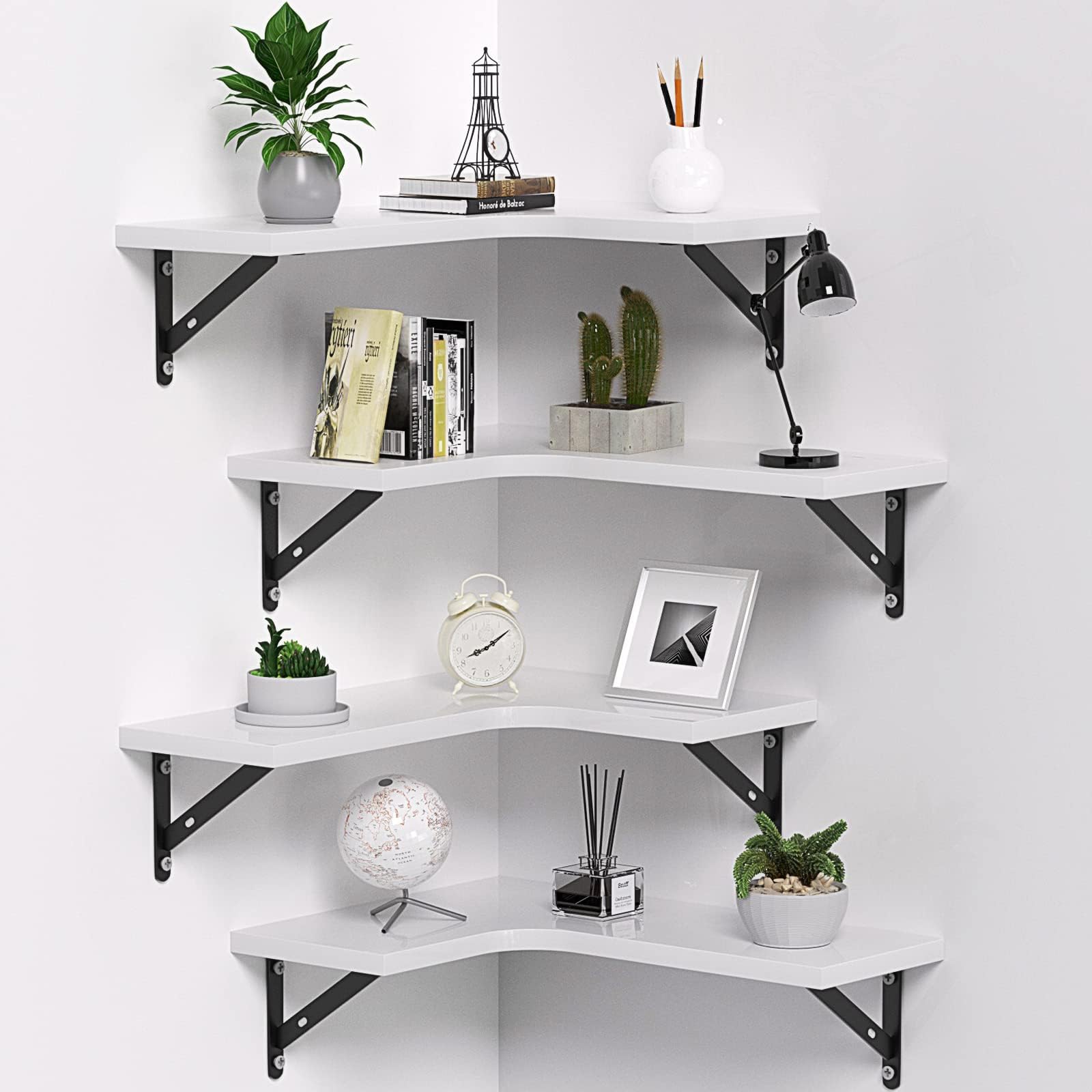 Amazon.com: Abrihome® Floating Shelves Wall Mounted Set of 4, Wall ...