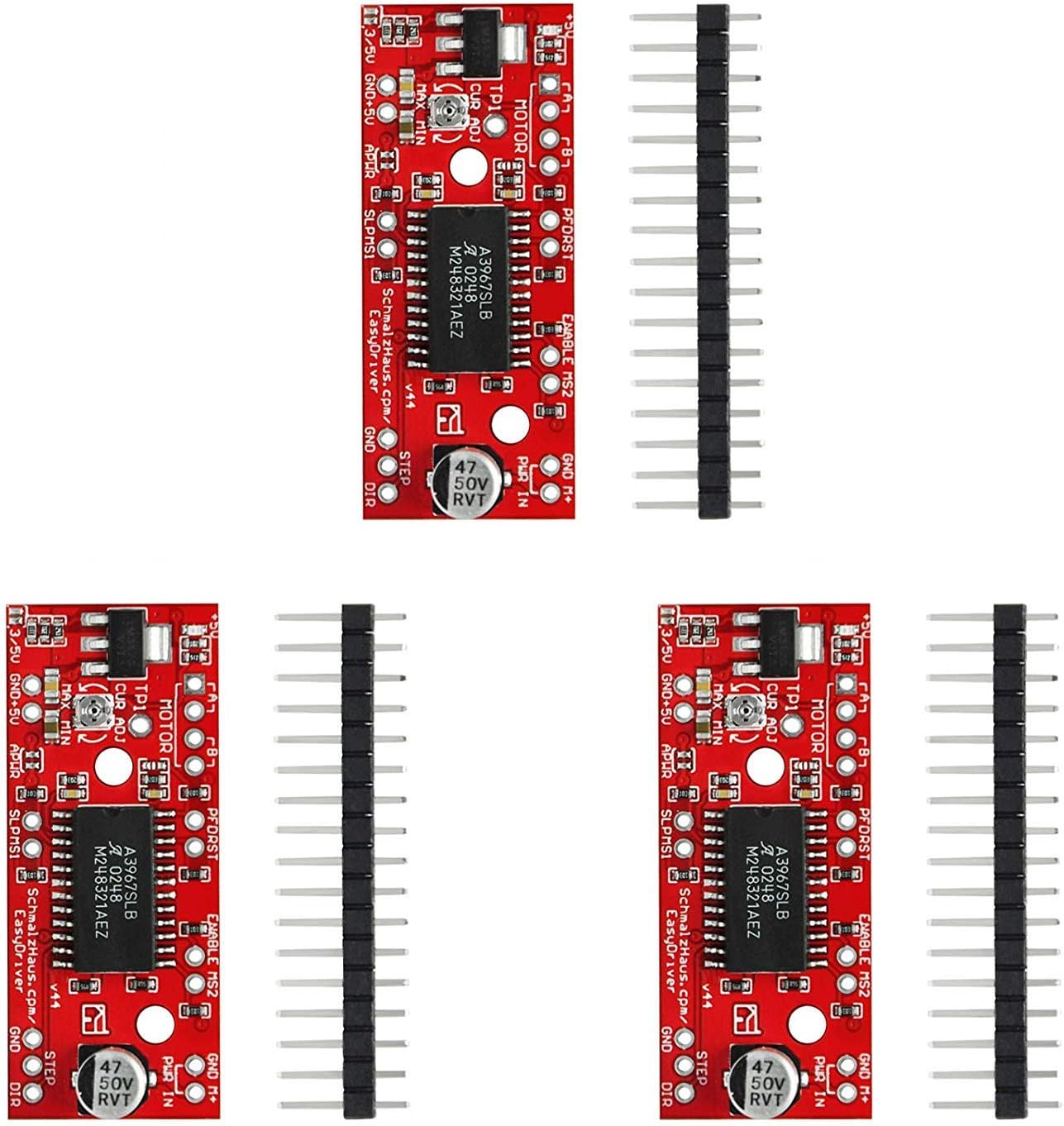 Amazon.com: Gikfun EasyDriver 盾牌步進馬達驅動器 V44 A3967 適用於 Arduino(3 件裝 ...