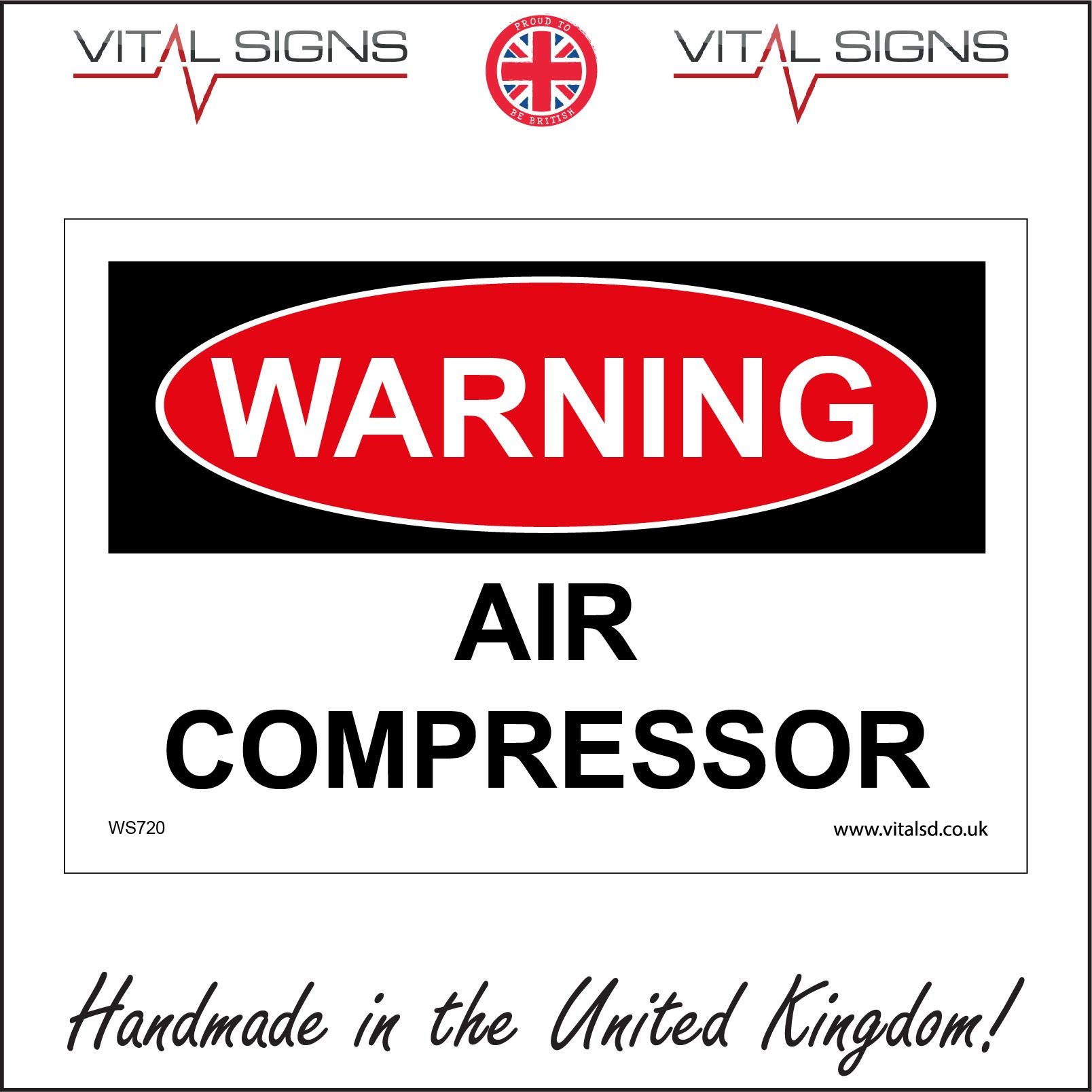 Buy WS720 Warning Sign Warning AIR Compressor 150mm x 100mm .Sticker ...