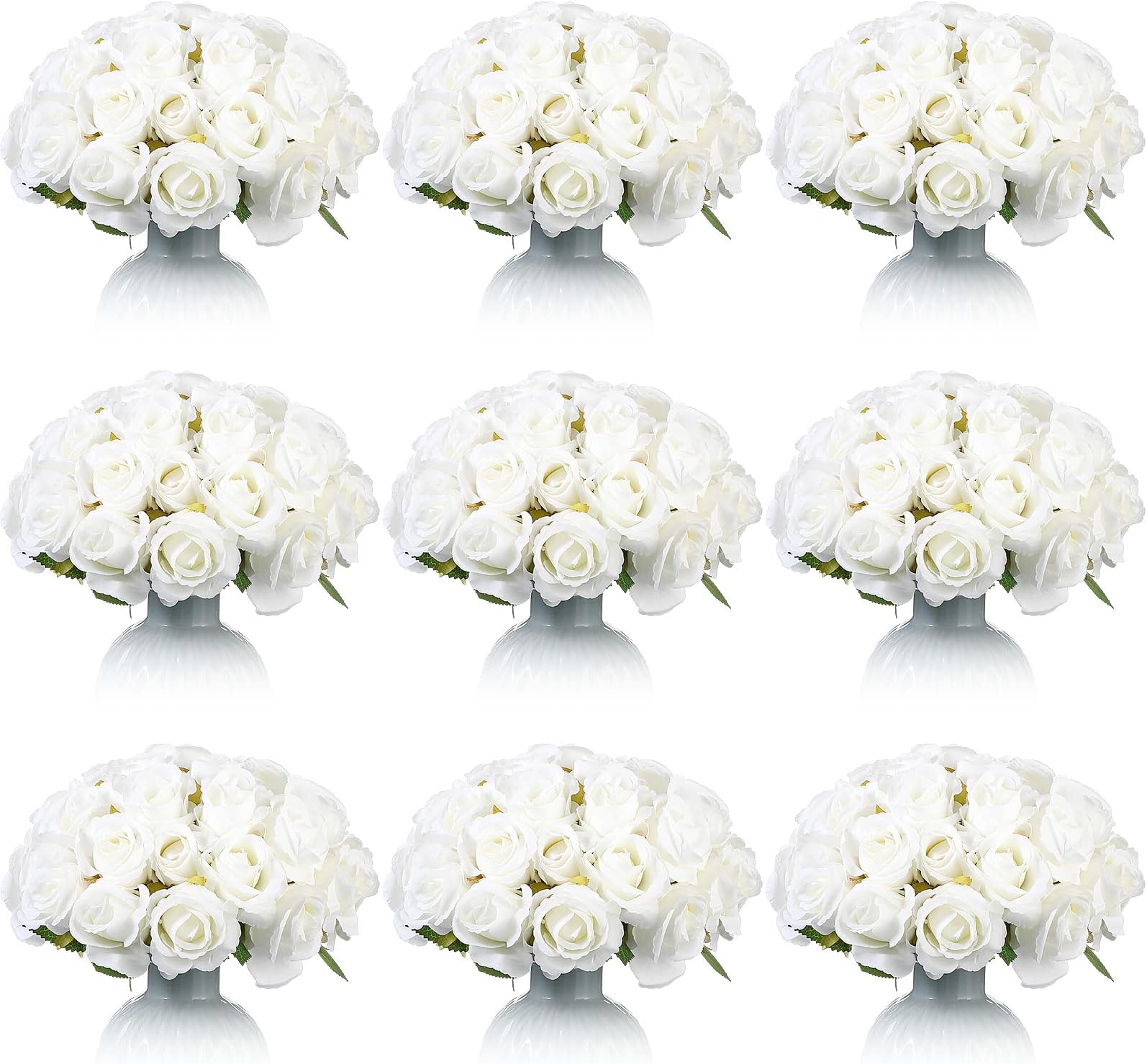 Amazon.com: 50 Pcs Artificial Rose Flower Realistic Silk Roses with ...