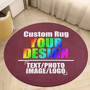 Amazon.com: Custom Round Rug Personalized Add Logo Image Rugs and Mats ...
