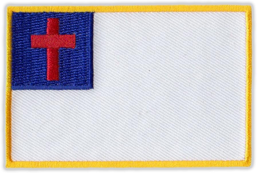 Amazon.com: Motorcycle Jacket Embroidered Patch - Christian Flag - Vest ...