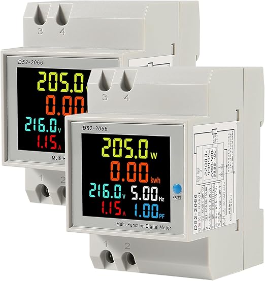 Amazon.com: 2Pack Digital Single Phase Energy Meter Tester Electricity ...