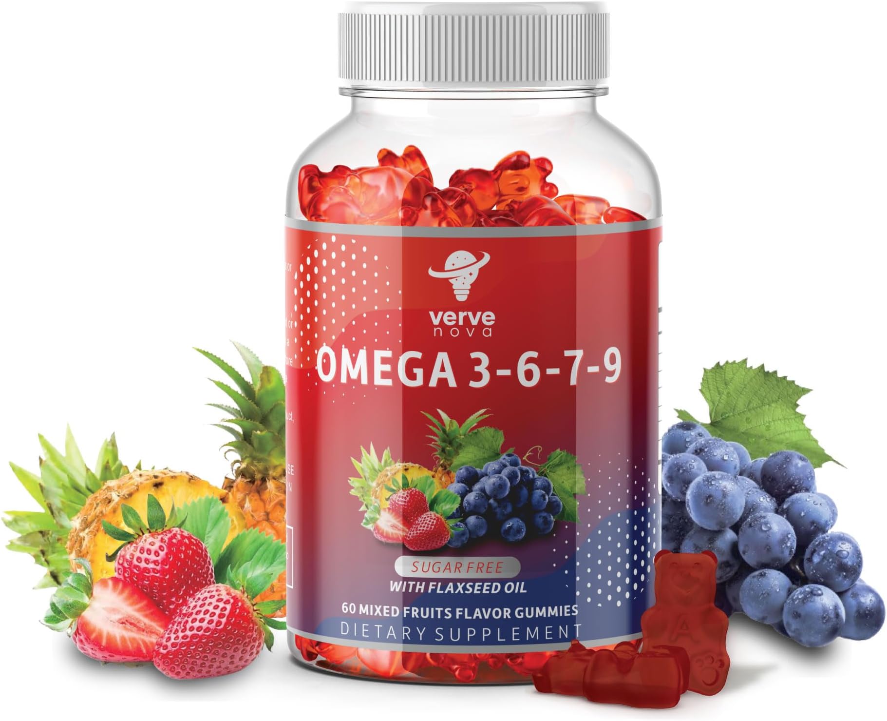 Amazon.com: Omega 3 Gummies with Omegas 6, 7, 9, DHA & EPA - Sugar-Free ...