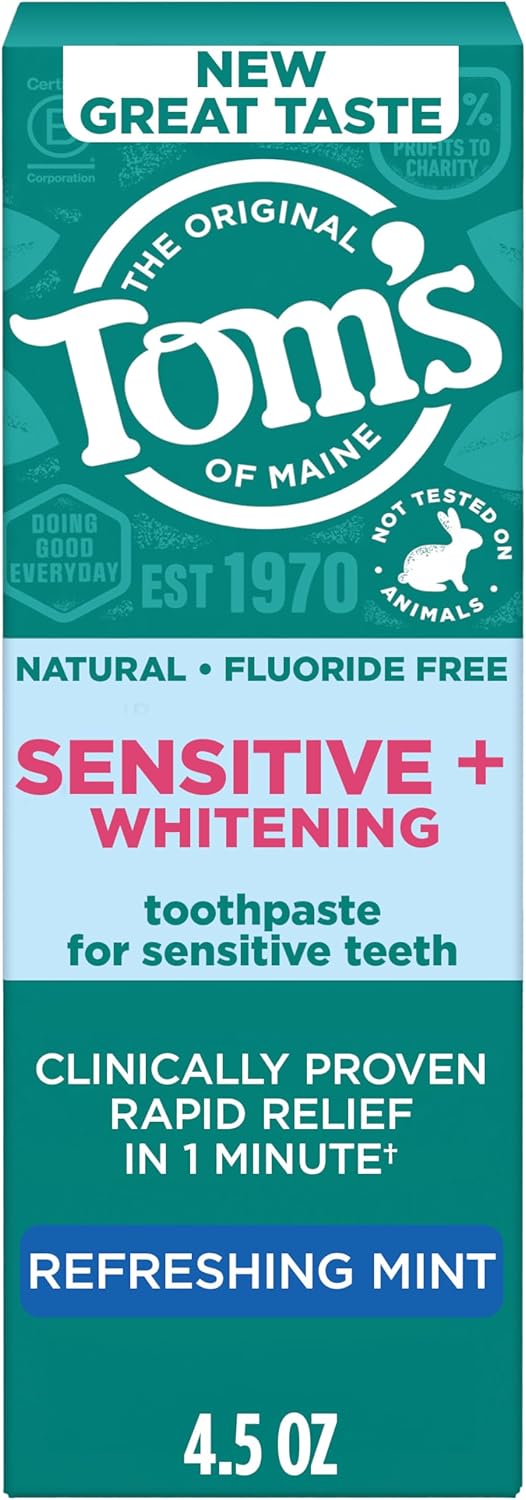 Amazon.com: Tom’s of Maine Sensitive Plus Whitening Fluoride Free ...
