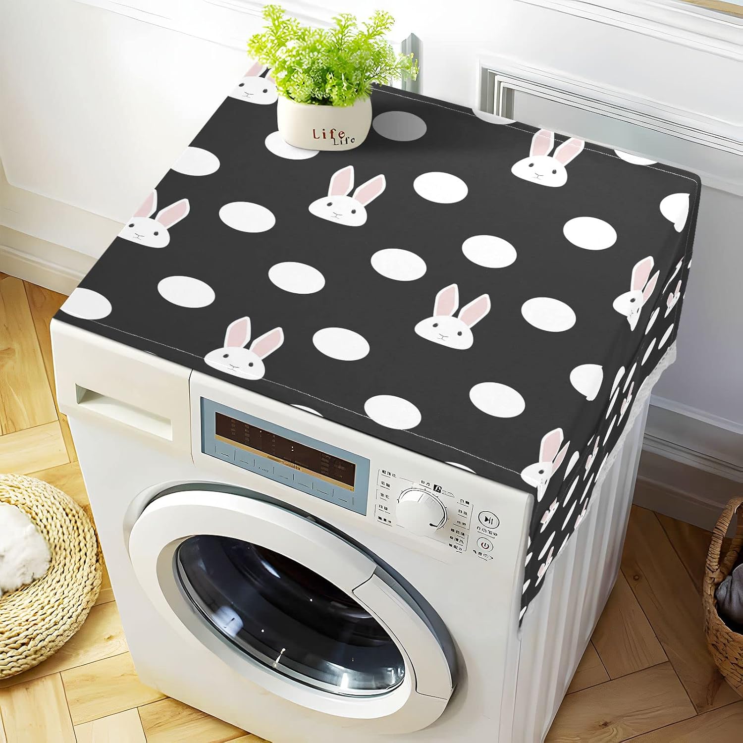 Amazon.com: Polka Dot Animal Bunny Rabbit Washing Machine Cover, 51 ...