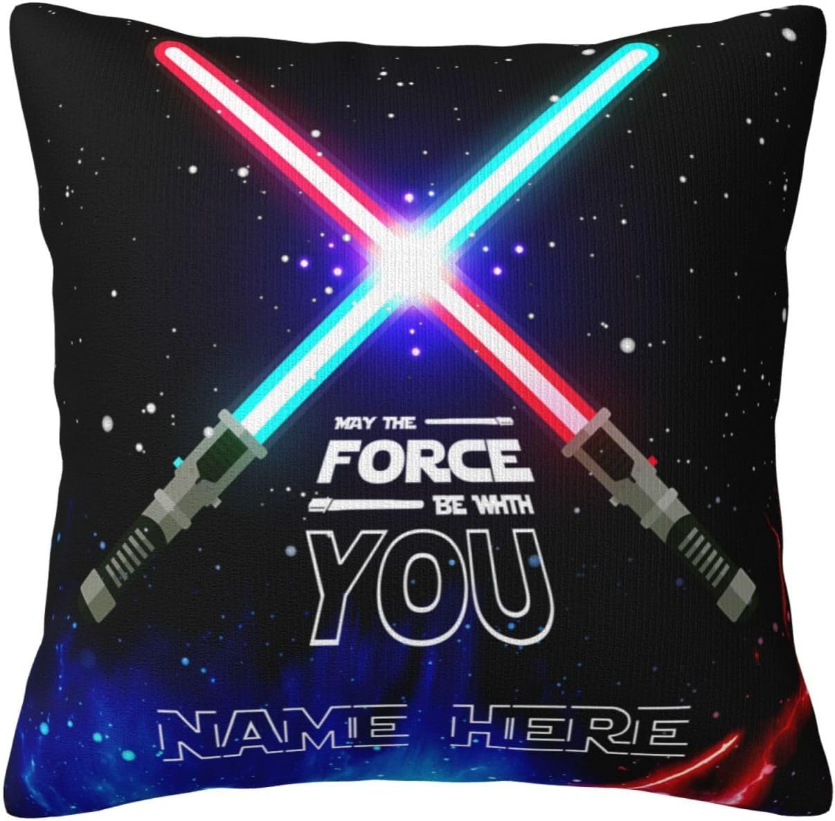 Amazon.com: PLOMCAC Personalized Lightsaber Theme Throw Pillow Covers ...