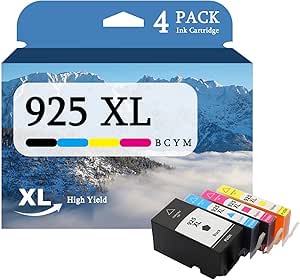 Amazon.com: JENASONG 925XL Ink Cartridge 4-Pack (Black Cyan Magenta ...