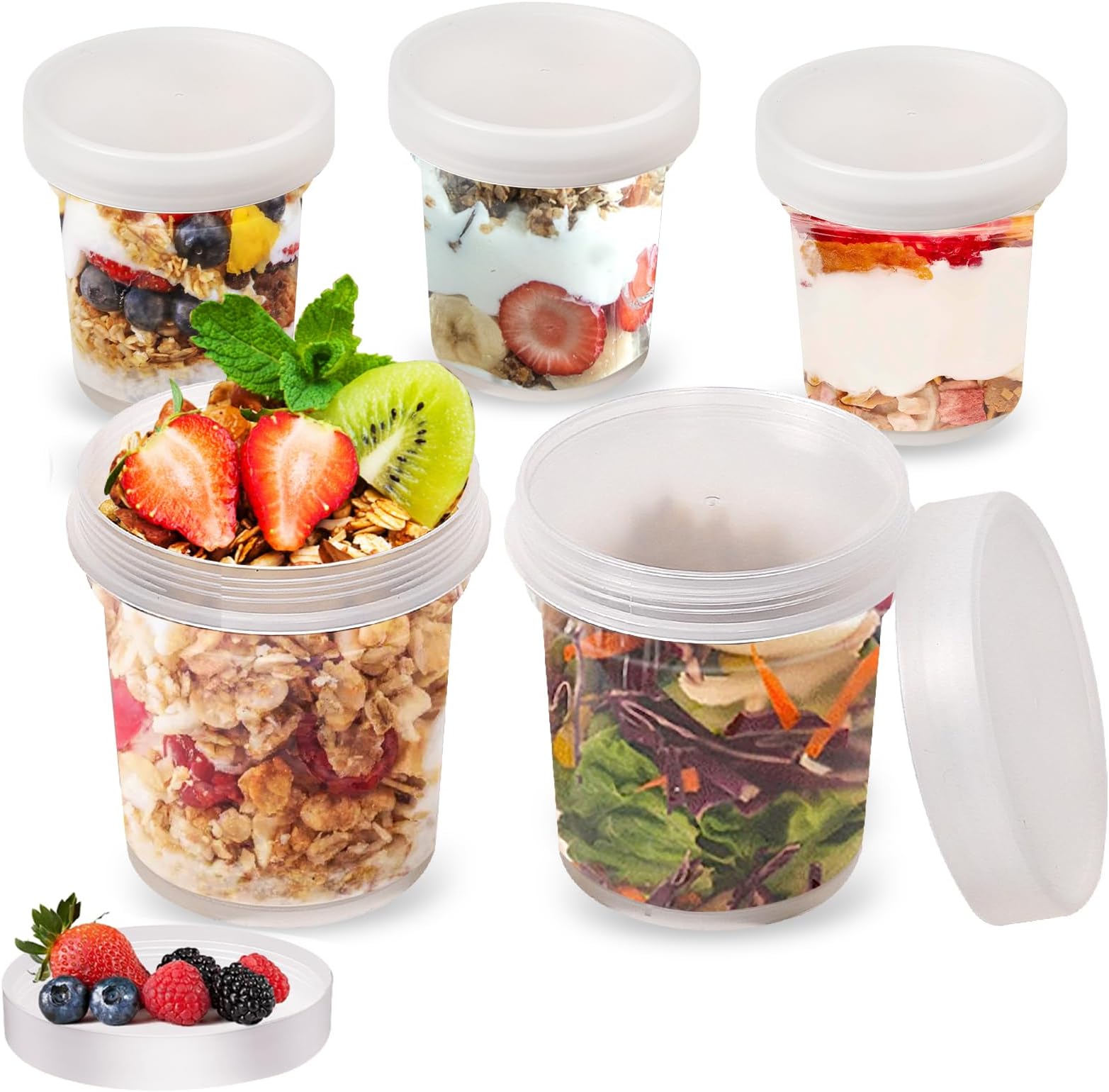 Amazon.com: WBKTOOL 5 Pack Overnight Oats Containers with Lids - 16 oz ...