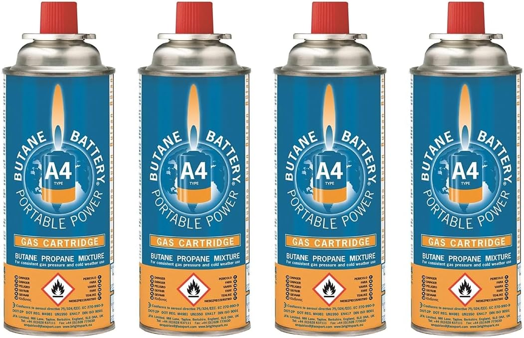 Carcoustic Unisex Bs0136 A4 Butane Battery Gas Cartridge (pack Of 4 ...