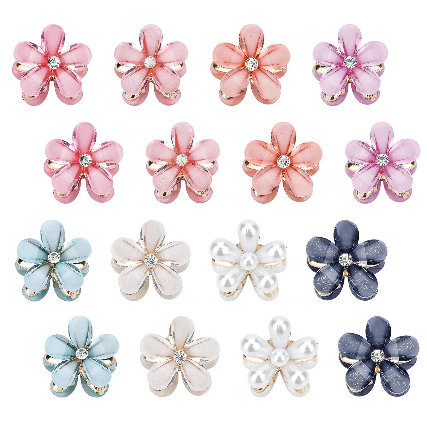 Amazon.com : GAFATORY 16 PCS Mini Flower Hair Clips for Women Flower ...