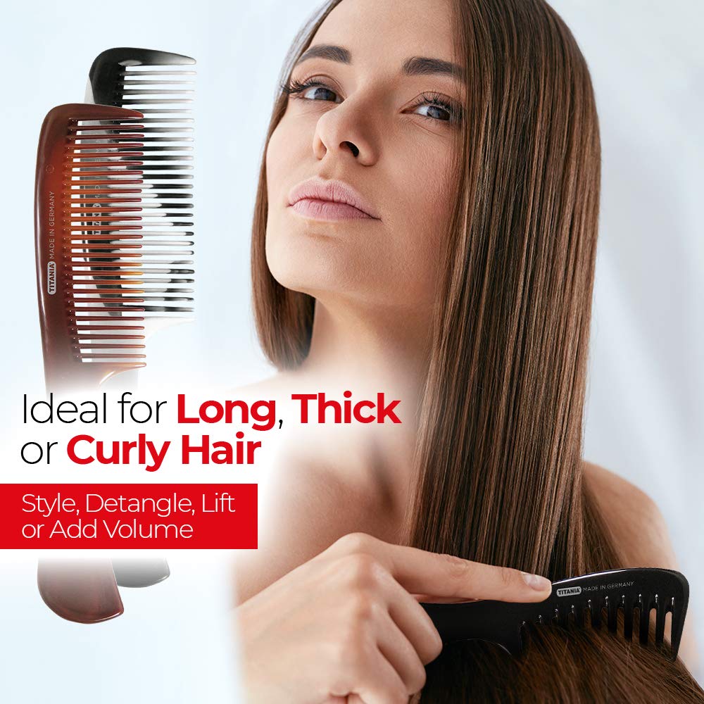 Snapklik.com : Titania Afro Comb, Black Marble - Wide Toothed Travel ...