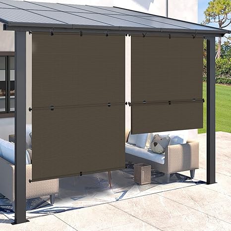 Amazon.com : SunnyRoyal 7'W X 6'H Patio Foldable Sun Shade Outdoor ...