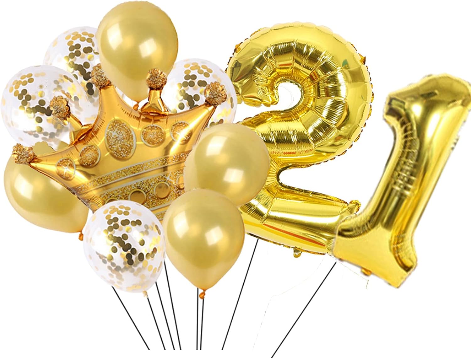 Amazon.com: Kunggo Gold 21th Birthday anniversary Party Decorations ...
