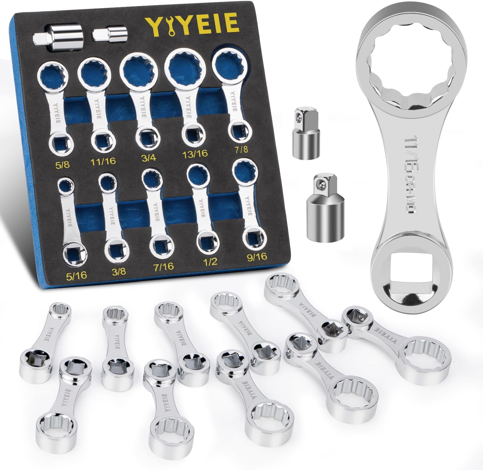 ANPUDS Torque Adapter Set, 12 pcs SAE 12 Point Torque Adapter Extension ...