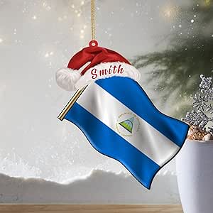 Amazon.com: Nicaragua Ornaments Novelty Nicaragua National Country Flag ...