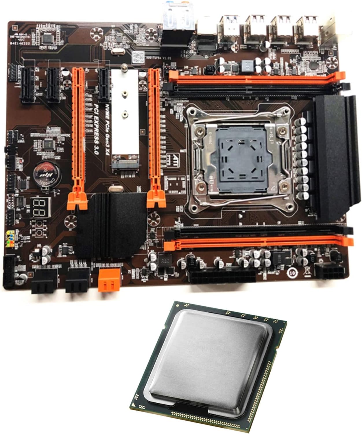 X99 DDR4 2DDR4 DIMM Motherboard Conjunto com Xeon E5 2620 V3 LGA2011-3 ...