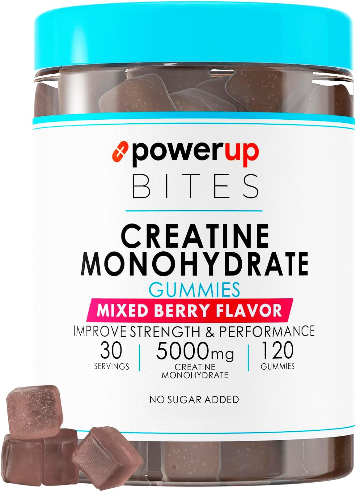 Amazon.com: PowerUp Bites Creatine Monohydrate Gummies for Men & Women ...