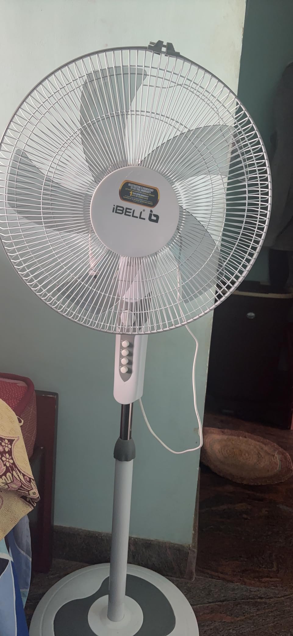 Buy IBELL CHROME10 Pedestal Fan with Timer, 5 Leaf, 406mm, High Speed ...