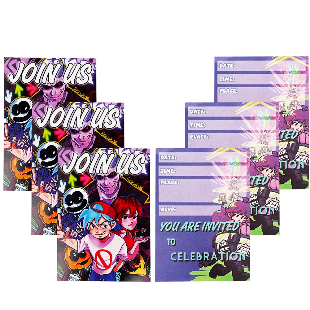 Buy 30 Pcs Friday Night Funkin Birthday Invitation Cards,Friday Night ...
