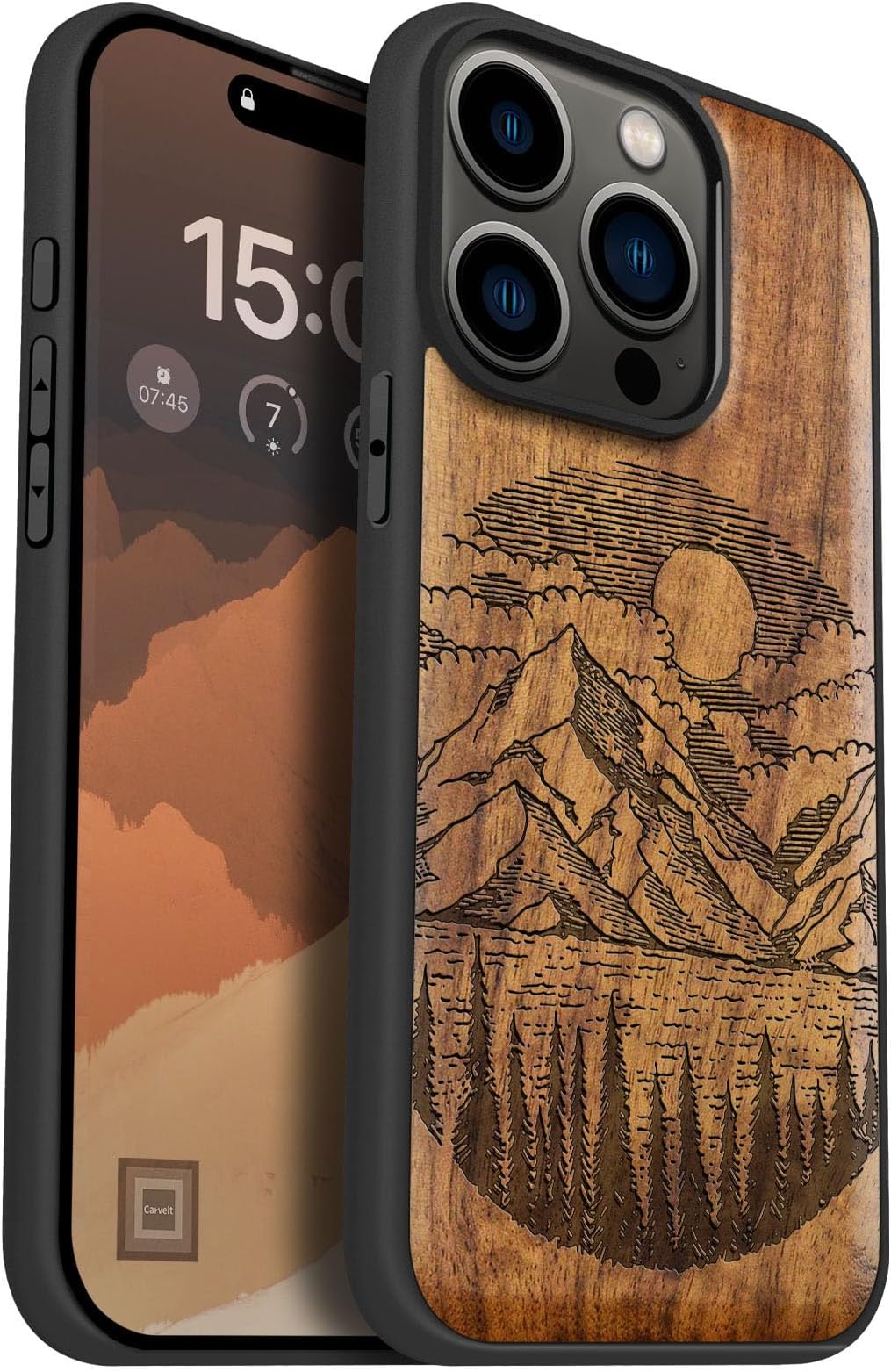 Amazon.com: Carveit Magnetic Wood Case for iPhone 15 Pro - Solid Wood ...