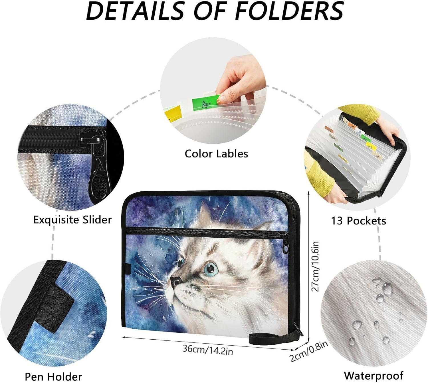Cat Expanding File Folder for Documents A4 Letter Size Accordion File ...