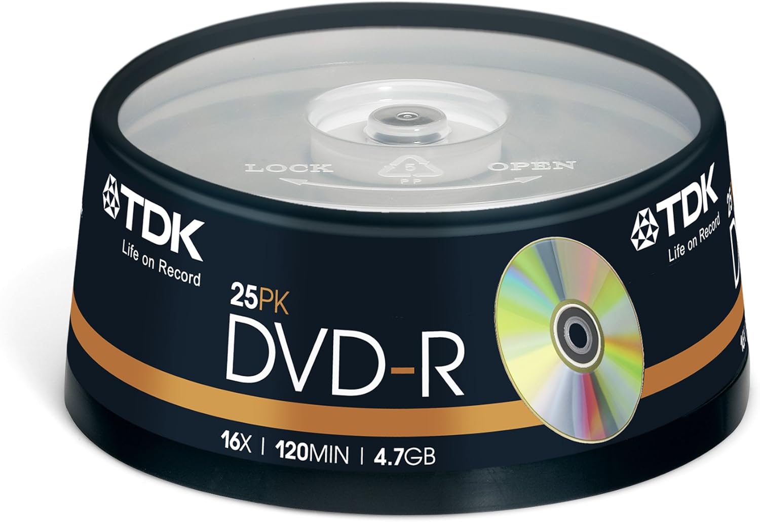Amazon.com: TDK DVD-R 4.7Gb 16x Spindle 25 tdk dvdr data dvd 25 pack ...