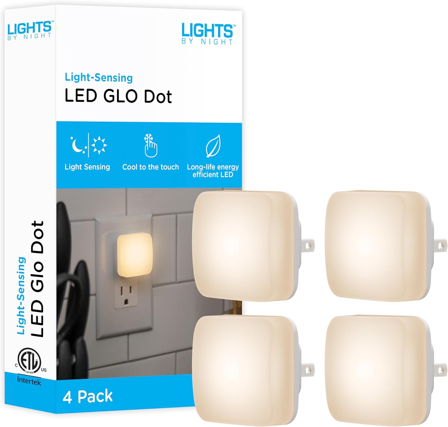 Lights By Night Mini Square LED Night Lights Plug Into Wall, Dusk to ...