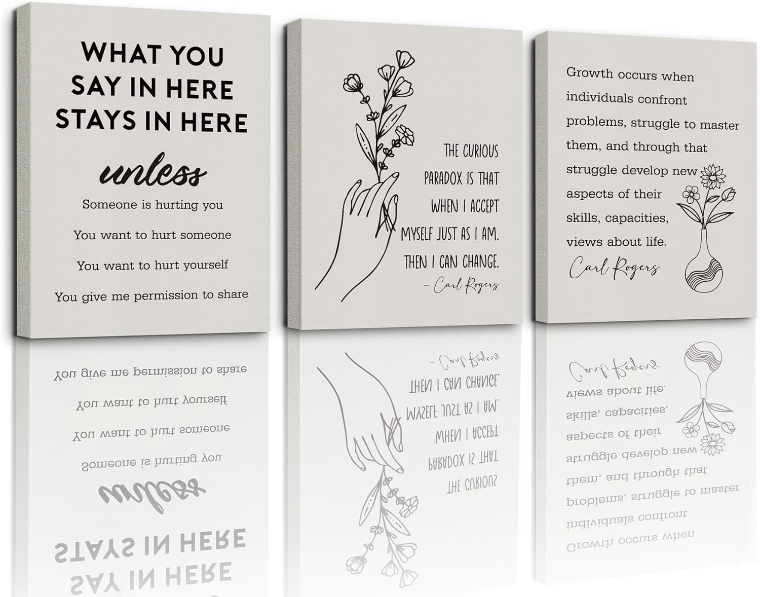 Amazon.com: 3 Pieces Canvas Wall Art, Psychotherapy Canvas Poster ...