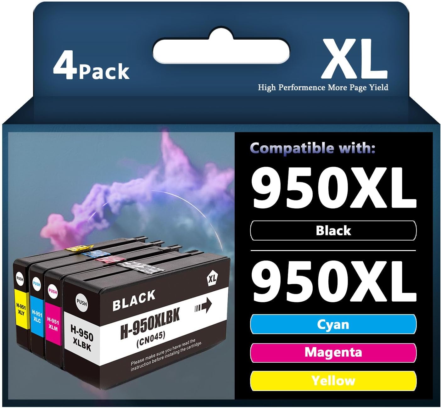 950 951 950XL 951XL Ink Cartridges Combo Pack for HP OfficeJet Pro ...