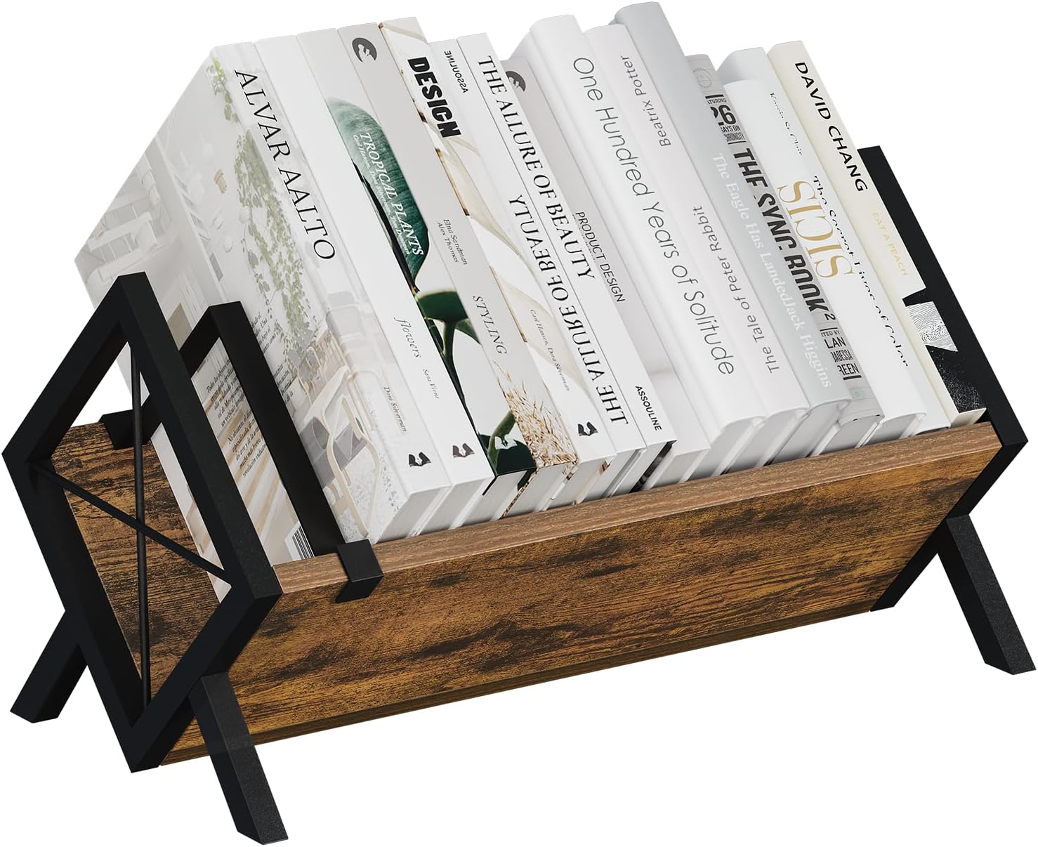 Amazon.com : Desktop Bookshelf Organizer, Wood Office Tabletop Book ...
