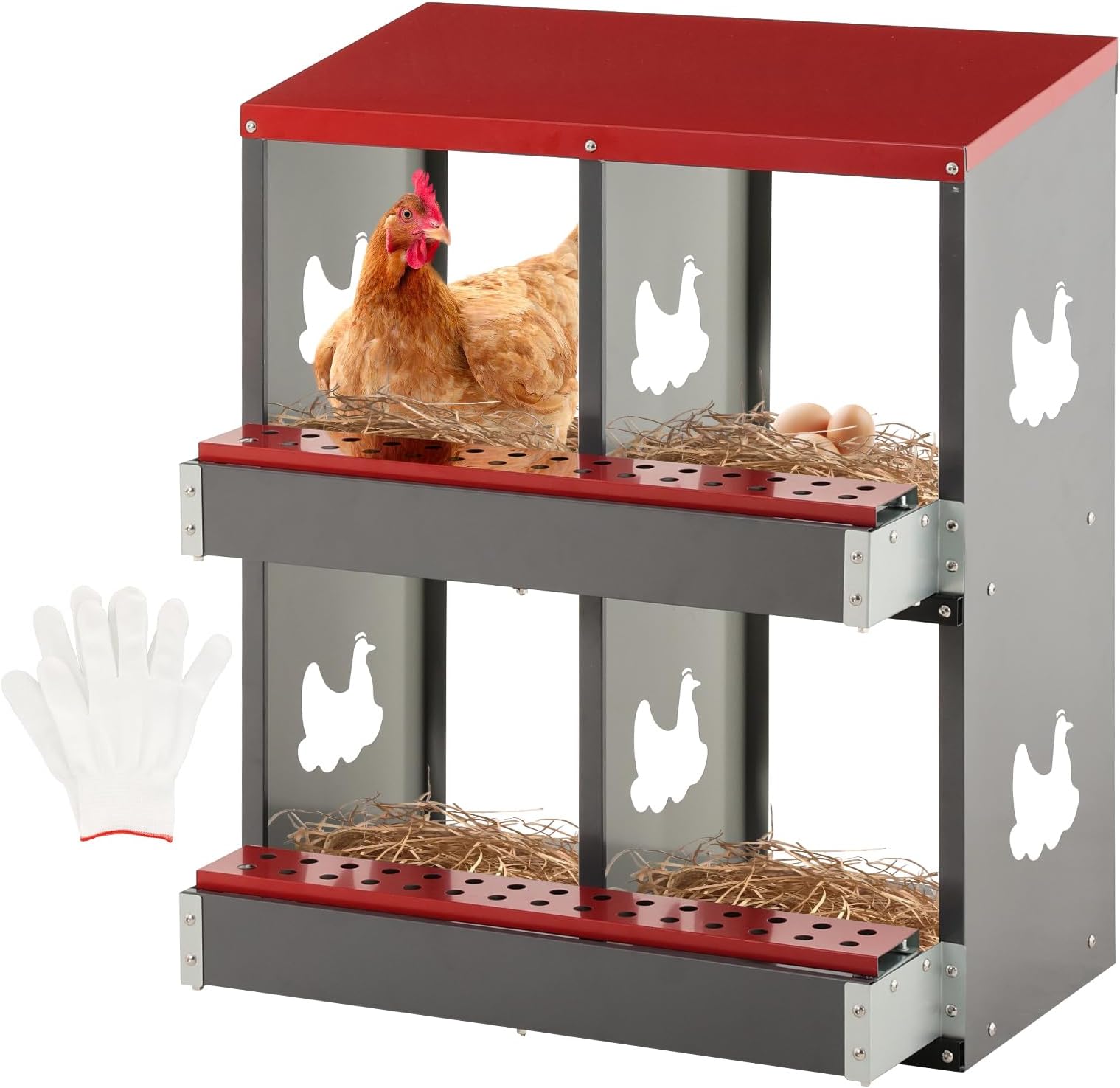 Amazon.com: Yeeoy Chicken Nesting Boxes, 3 Holes Metal Nesting Boxes ...