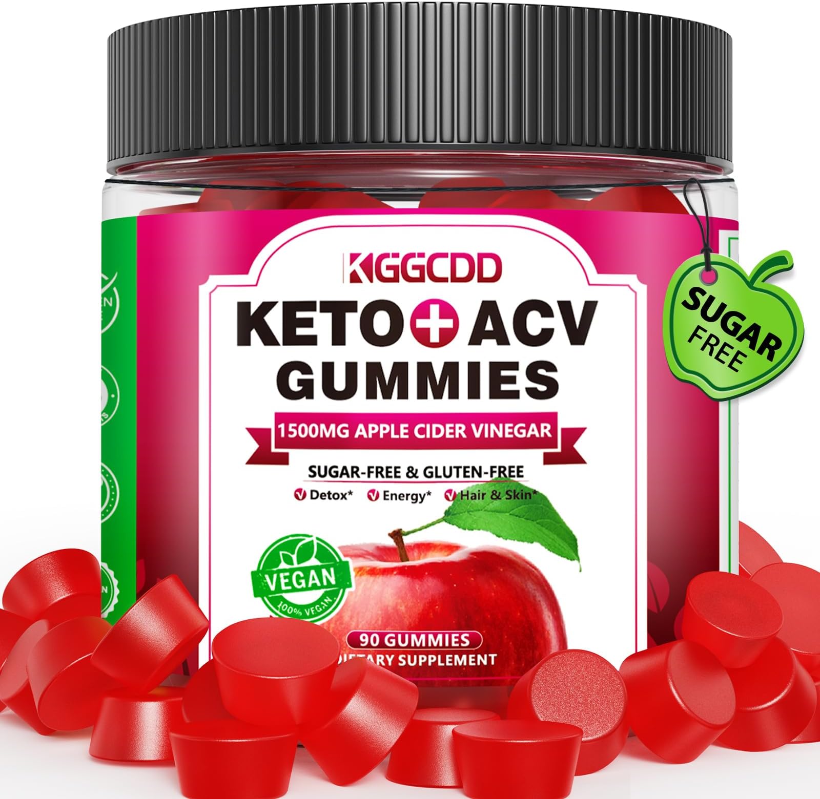 Amazon.com: KGGCDD 90 Count Keto ACV Gummies –Digestive Health & Energy Boost – Apple Cider ...
