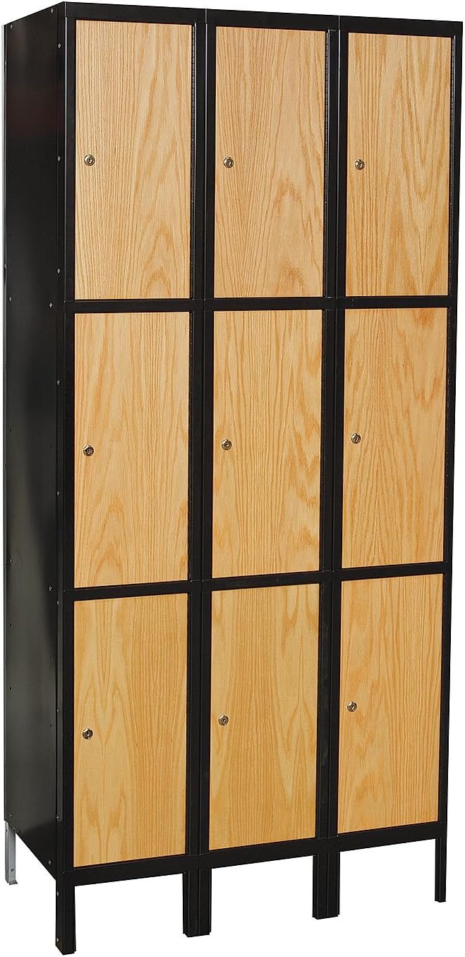 Amazon.com : Hallowell Metal-Wood Hybrid Locker Triple Tier, 3-Wide ...